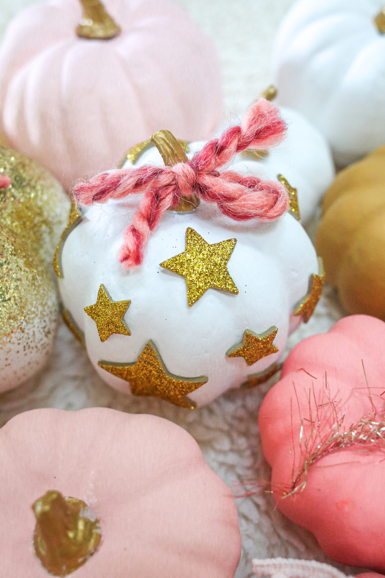 pink painted pumpkins - amanda party + home