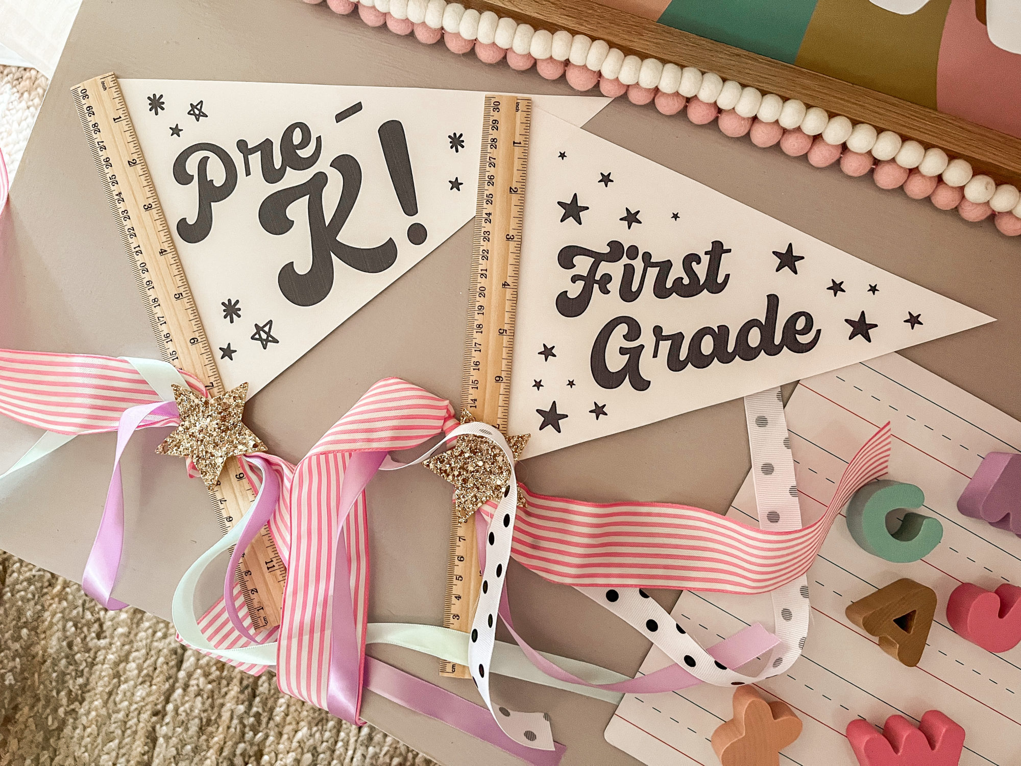 How to Make First Day of School Flags - amanda party + home