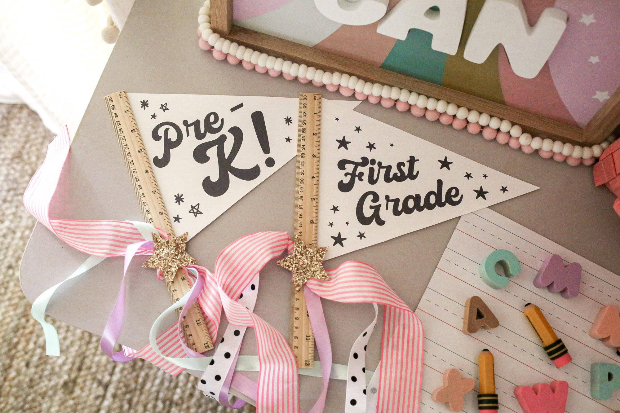 How to Make First Day of School Flags - amanda party + home