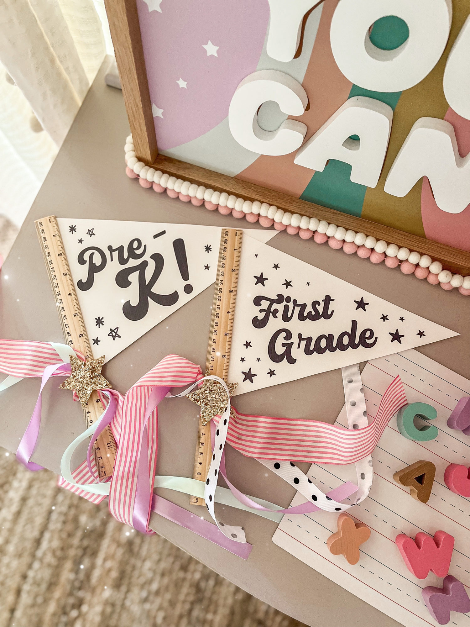 How to Make First Day of School Flags - amanda party + home