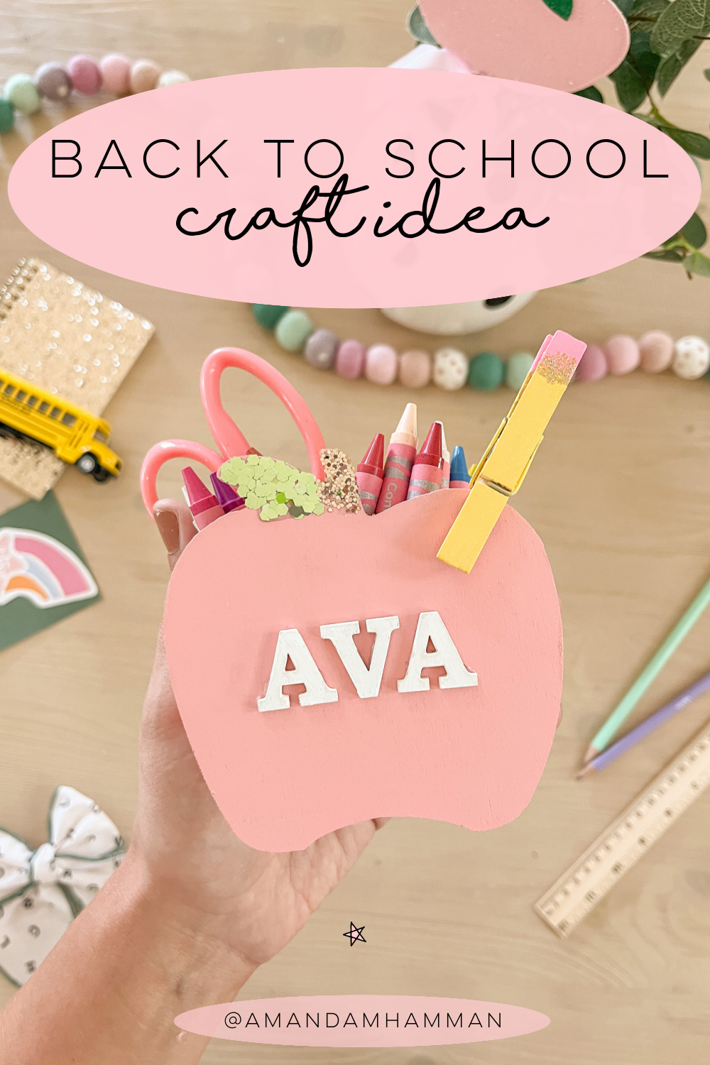 Back to School Craft Idea from Dollar Tree - amanda party + home