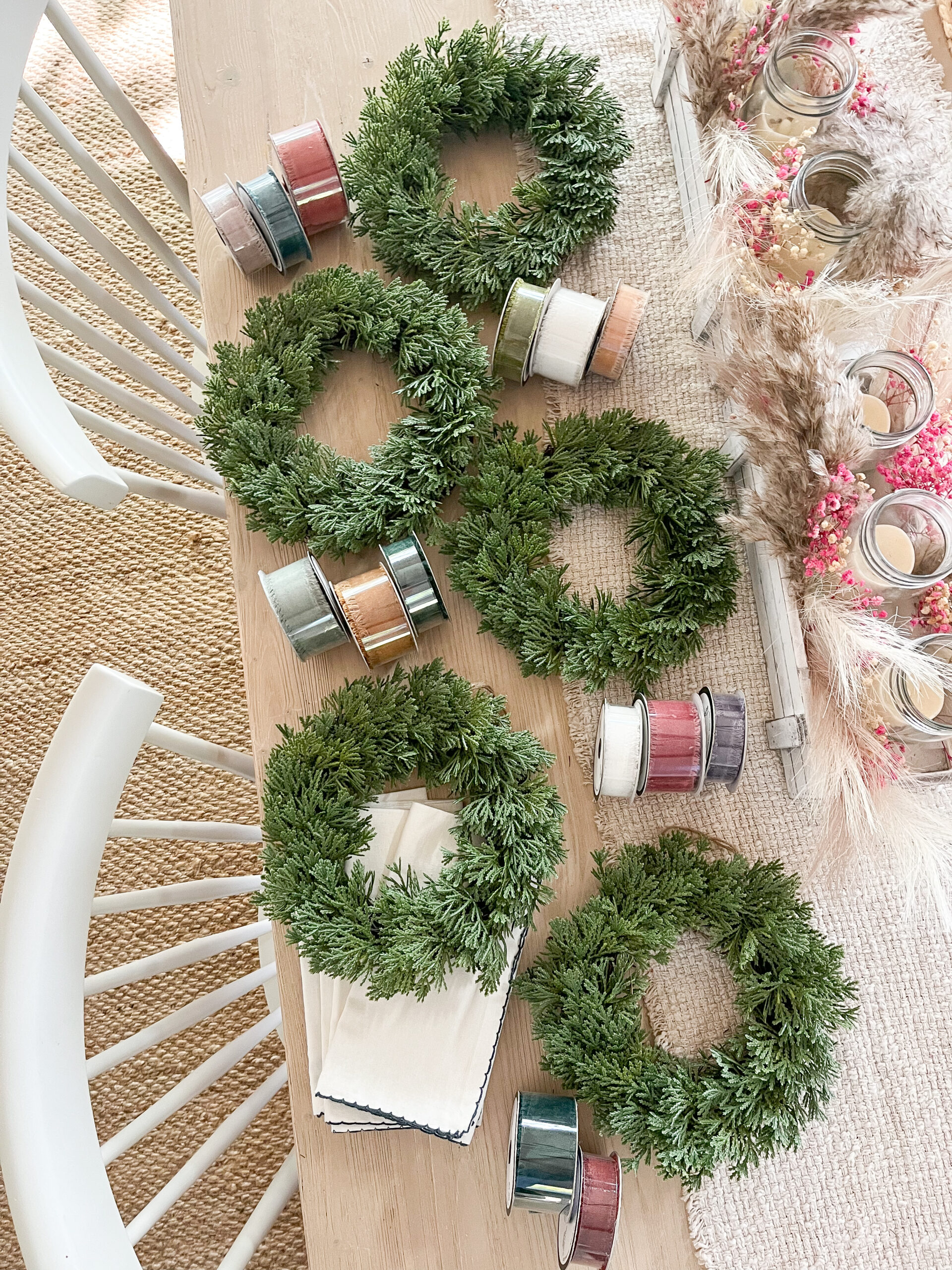 Hobby Lobby Mini Wreath + Velvet Ribbon DIY - amanda party + home