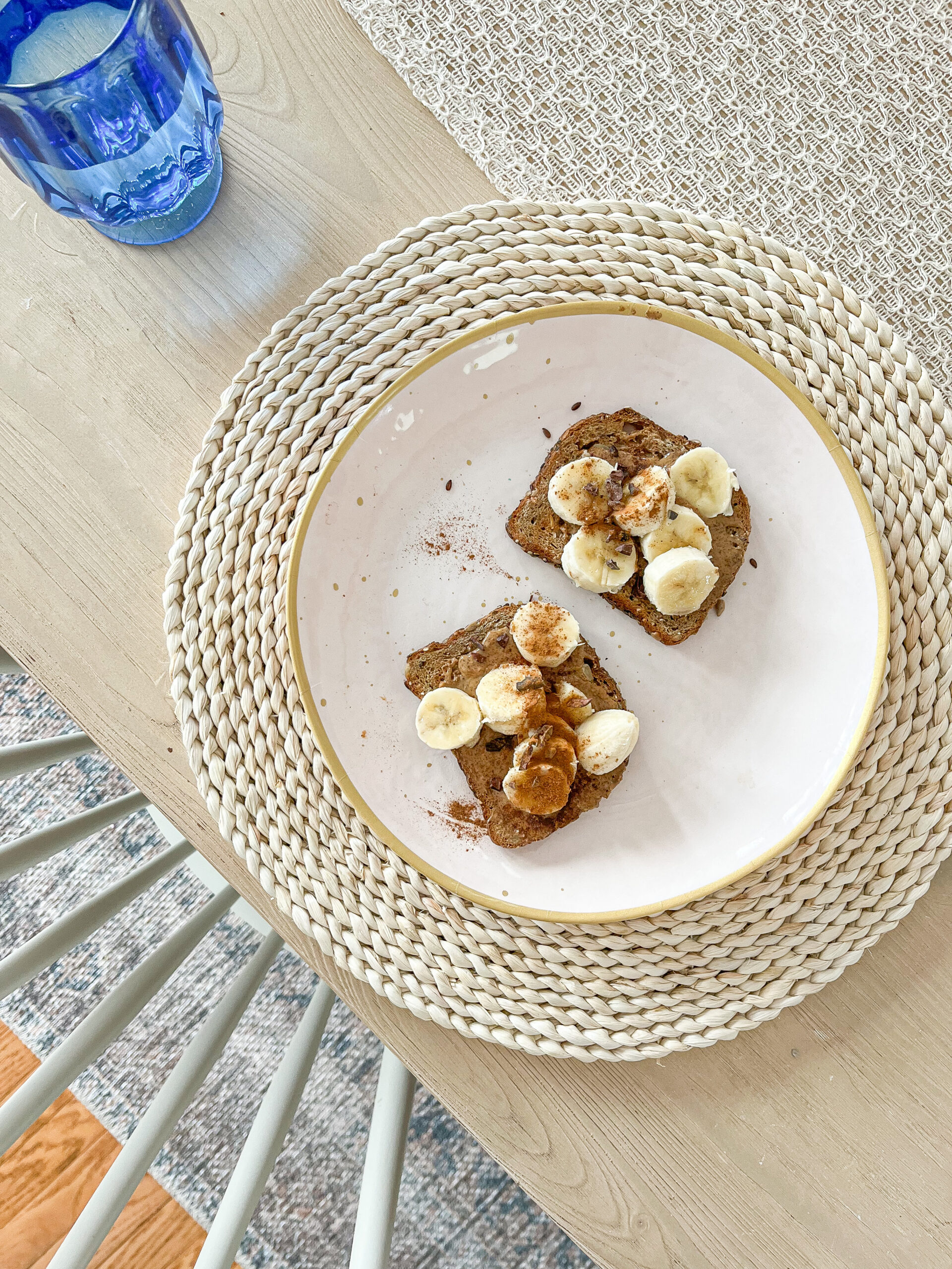 almond butter + bananas toast - amanda party + home